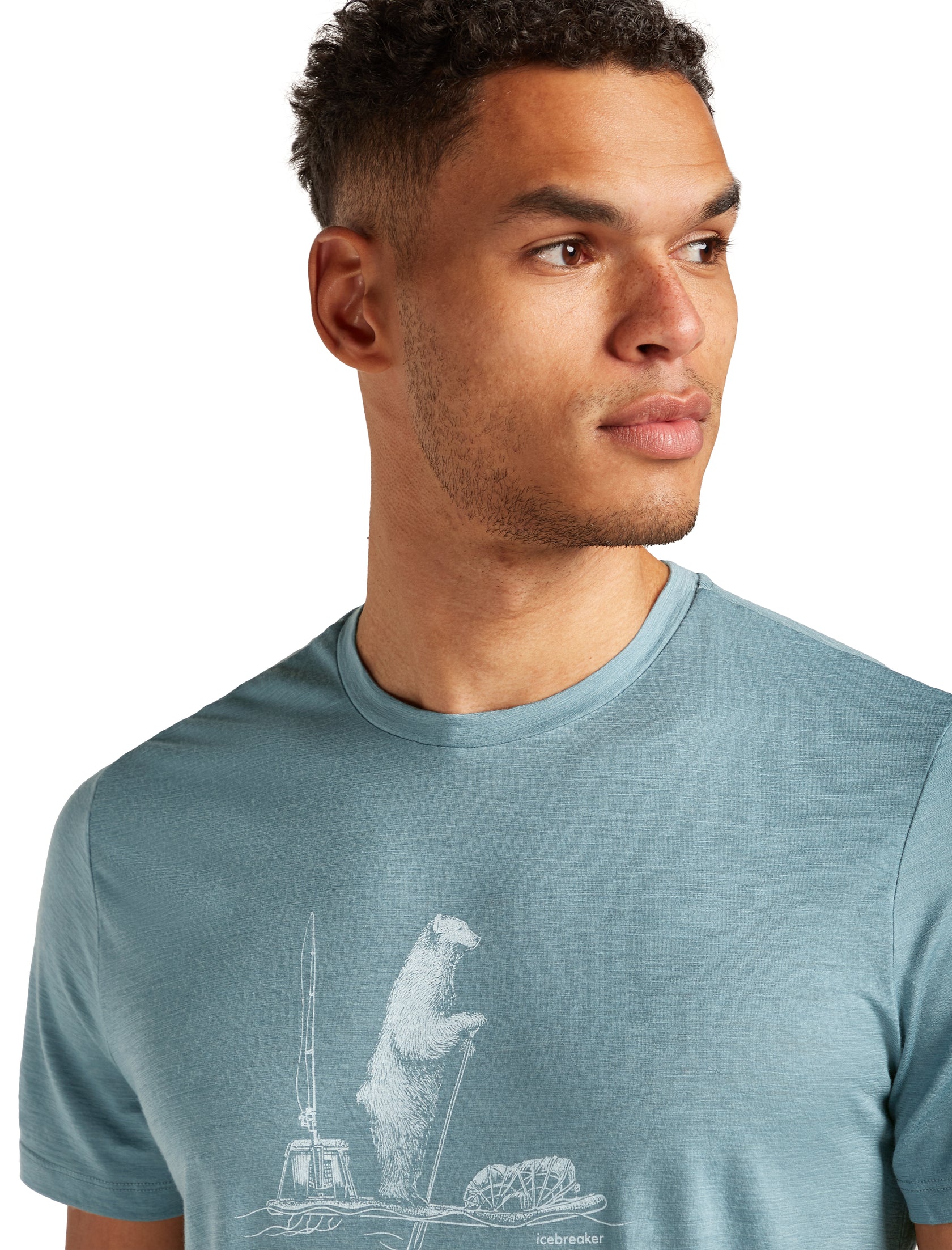M Merino 150 Tech Lite SS Tee Polar Paddle Blue Ash | Quarks Shoes
