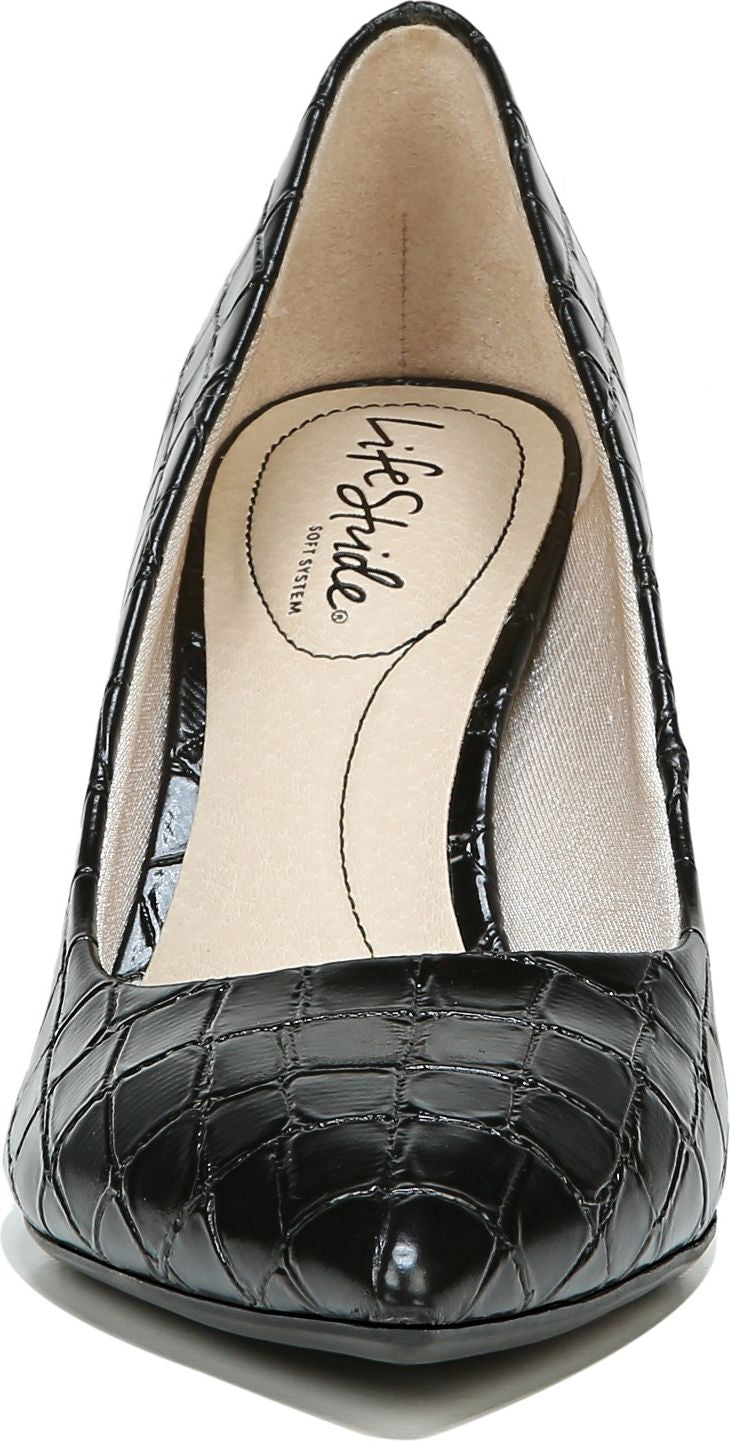 Nadine Black Croco - Wide – Quarks Shoes